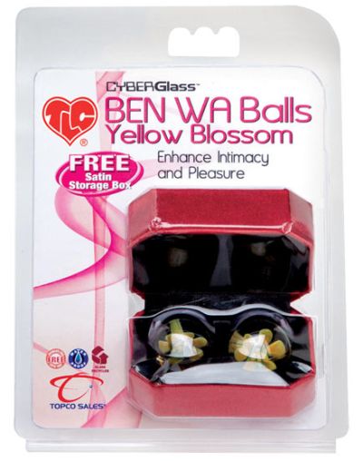 Glass Ben Wa Balls with Flowers