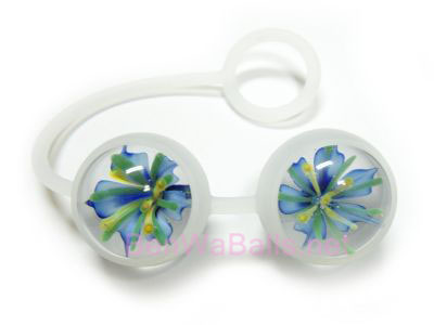 Glass Ben Wa Balls with Silicone Strap
